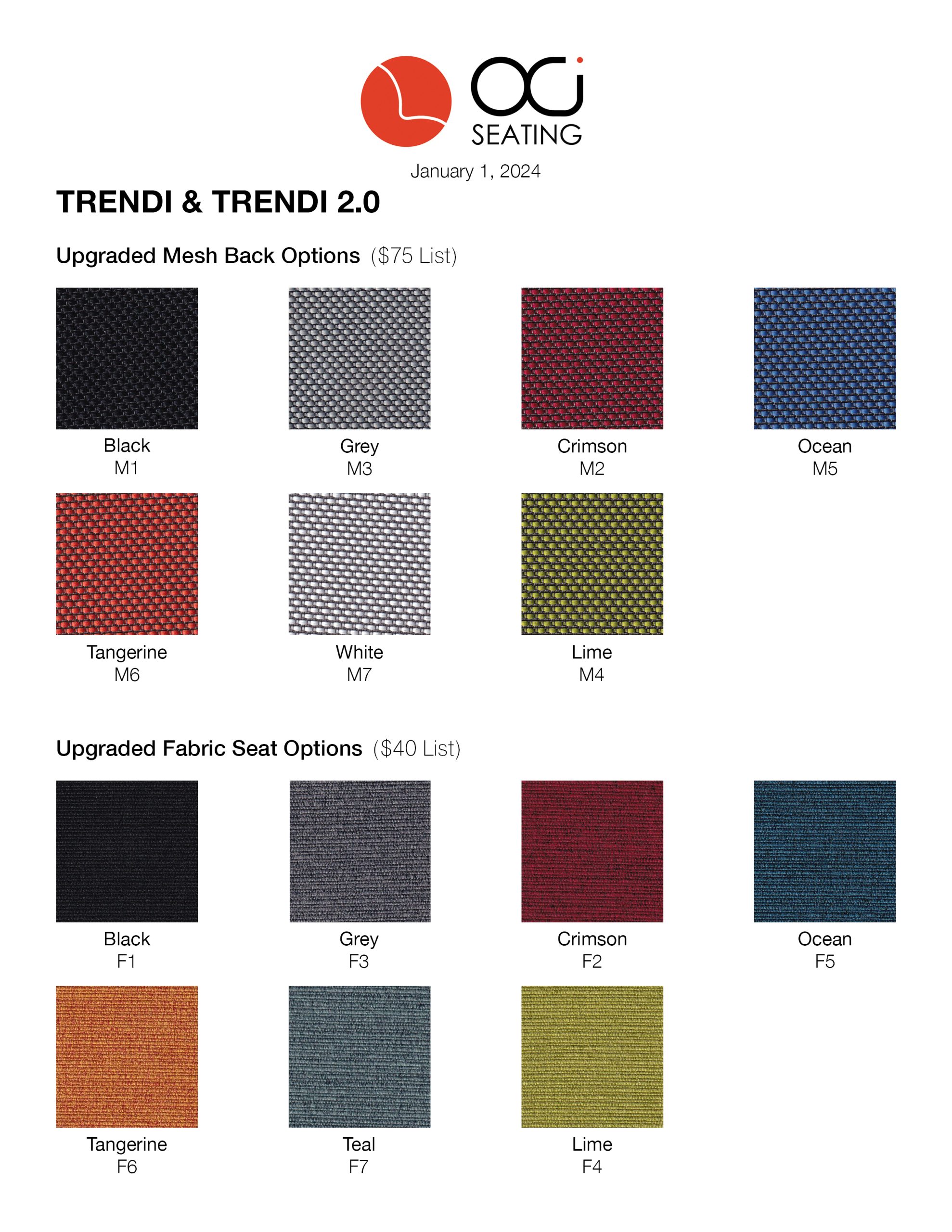 Fabric Cards – OCI Seating